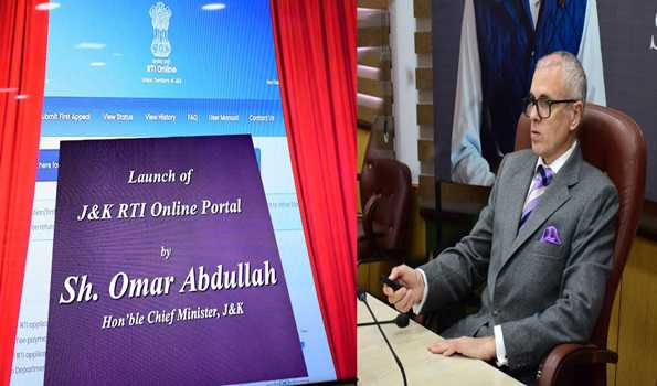 CM launches J&K RTI Online Portal at Jammu Civil Secretariat